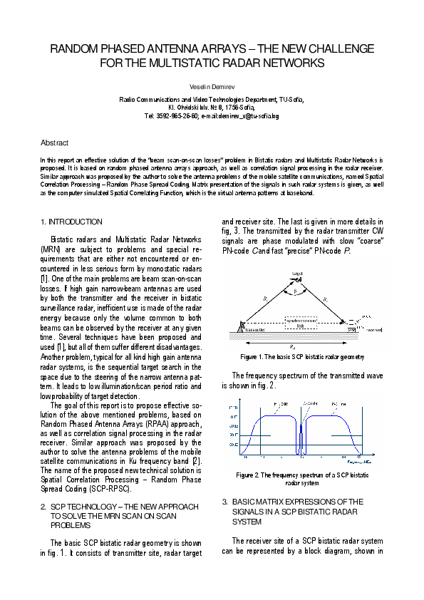 (PDF) Random Phased Antenna Arrays – the New Challenge for the ...