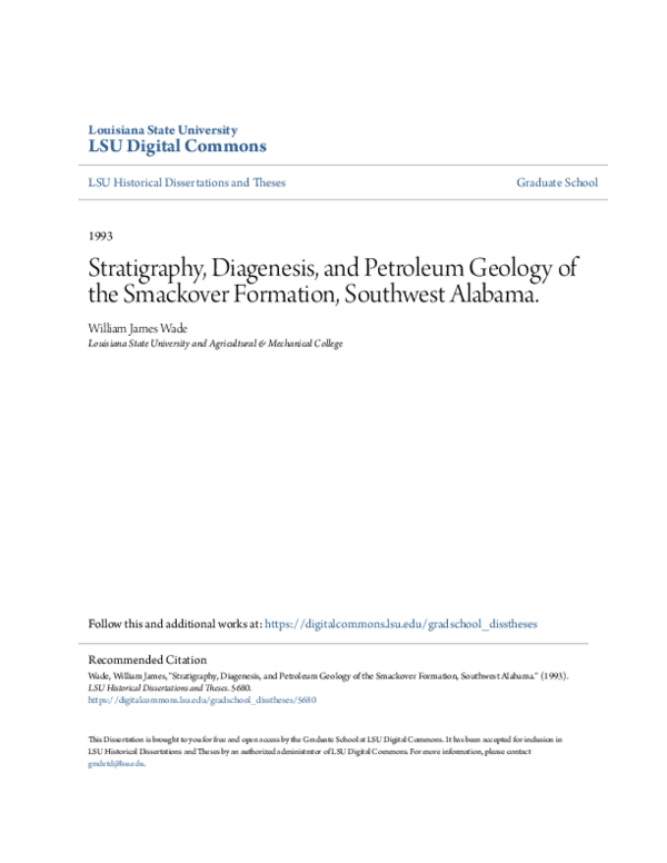 (PDF) Stratigraphy, Diagenesis, and Petroleum Geology of the Smackover ...