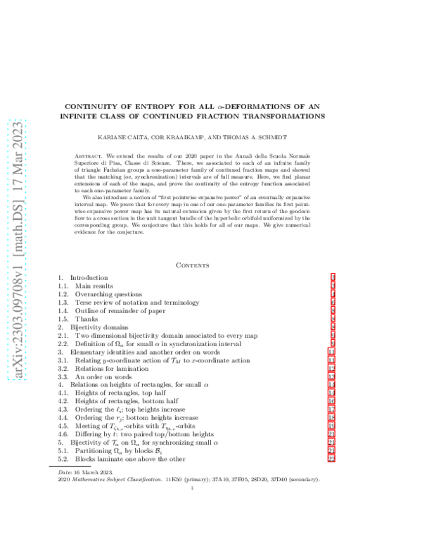 (PDF) Continuity of entropy for all $\alpha$-deformations of an ...