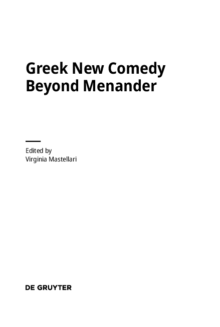 (PDF) "Characters and comic poetics in Diphilus and Philemon", in V ...