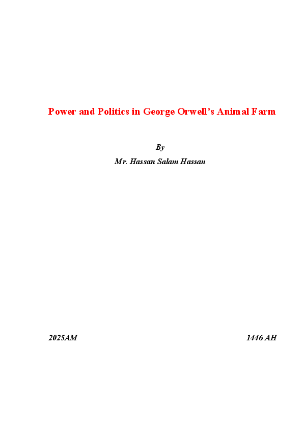 (PDF) Power and Politics in George Orwell’s Animal Farm
