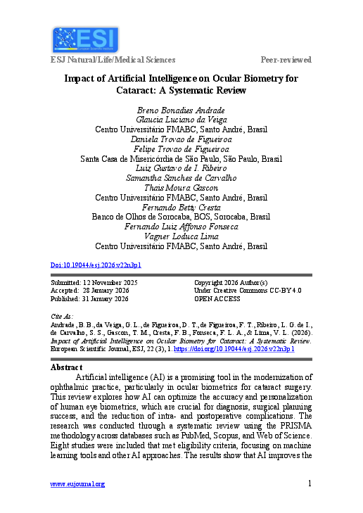 (PDF) Impact of Artificial Intelligence on Ocular Biometry for Cataract ...