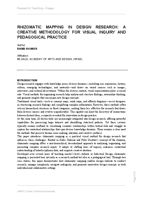 (PDF) Rhizomatic Mapping in Design Research: A Creative Methodology for ...