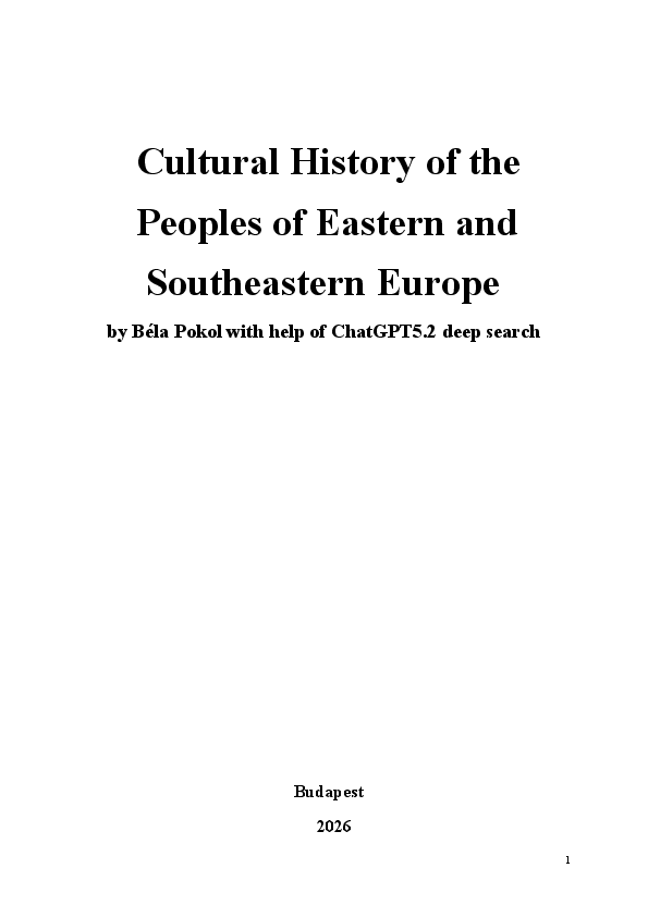 (PDF) Cultural History of the Peoples of Eastern and Southeastern Europe