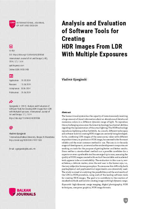 (PDF) Analysis and Evaluation of Software Tools for Creating HDR Images ...