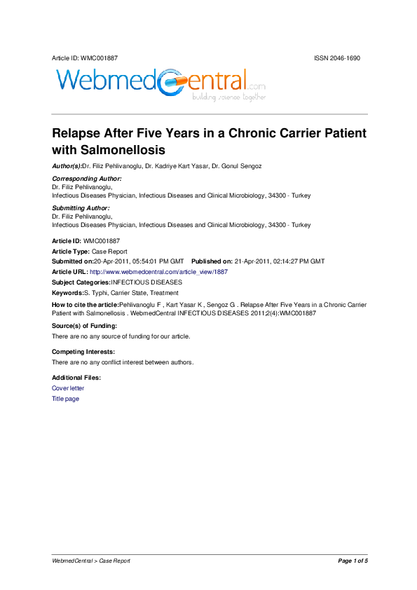 (PDF) Relapse After Five Years in a Chronic Carrier Patient with ...