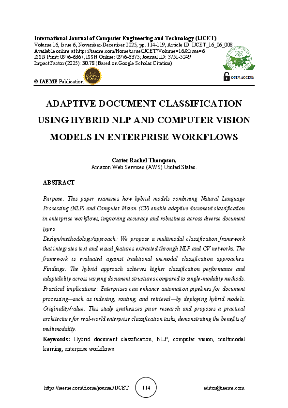 (PDF) ADAPTIVE DOCUMENT CLASSIFICATION USING HYBRID NLP AND COMPUTER ...