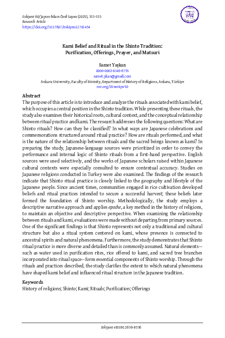 (PDF) Kami Belief and Ritual in the Shinto Tradition: Purification ...