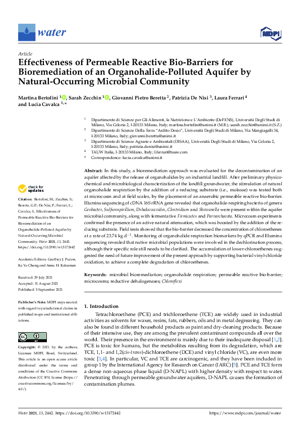(PDF) Effectiveness of Permeable Reactive Bio-Barriers for ...