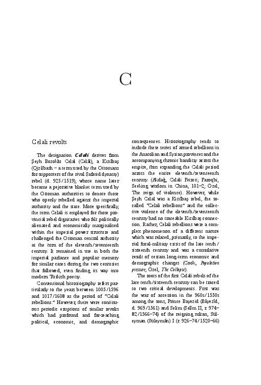 (PDF) Celali Revolts (Encyclopedia of Islam 3, 2025)