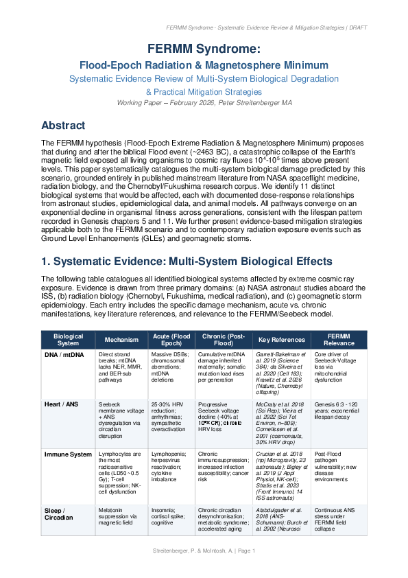 (PDF) FERMM Syndrome: Flood-Epoch Radiation & Magnetosphere Minimum ...