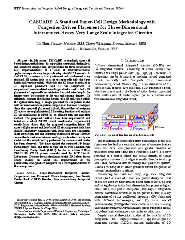 (PDF) CASCADE: A Standard Supercell Design Methodology With Congestion ...