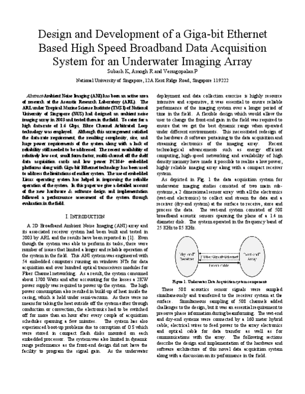 (PDF) Design and development of a Giga-bit Ethernet based high speed ...