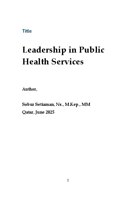 (PDF) Leadership in Public Health Services