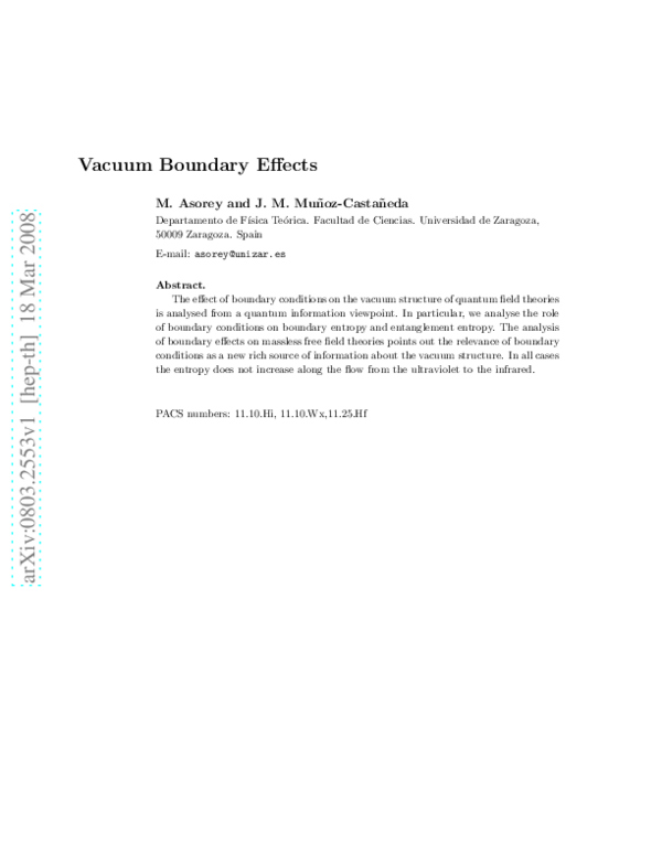 (PDF) Vacuum Boundary Effects