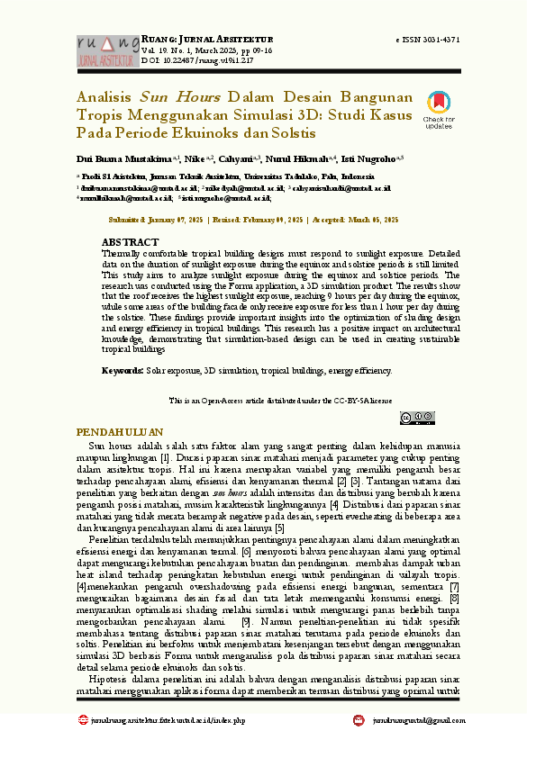 (PDF) Analisis Sun Hours Dalam Desain Bangunan Tropis Menggunakan ...