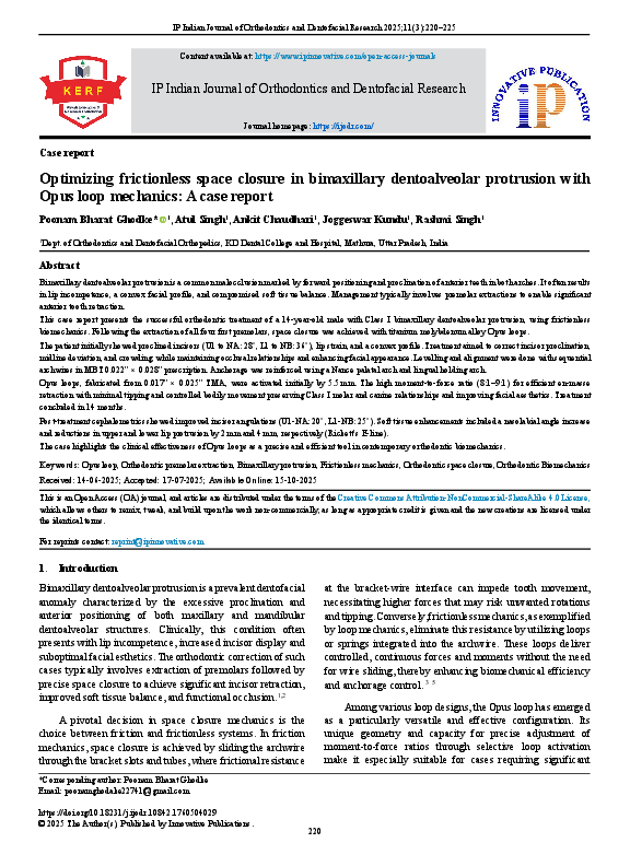 (PDF) Optimizing frictionless space closure in bimaxillary ...