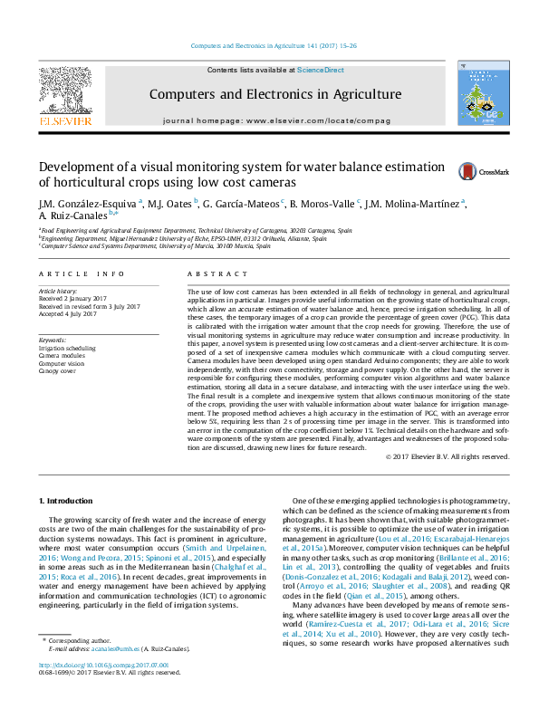 (PDF) Development of a visual monitoring system for water balance ...