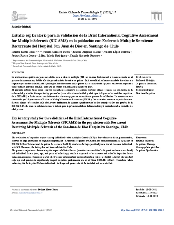 (PDF) Estudio exploratorio para la validación de la Brief International ...