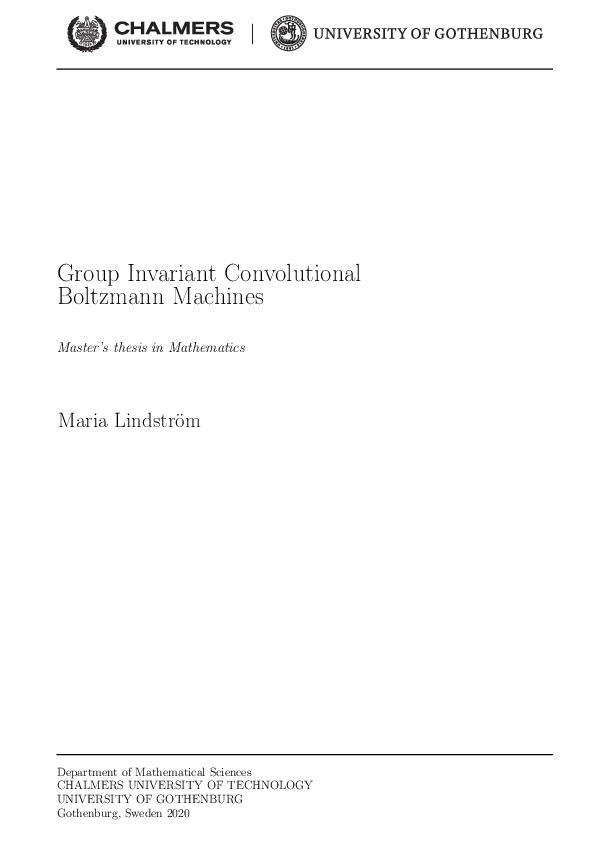 (PDF) Group Invariant Convolutional Boltzmann Machines