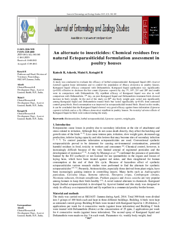 (PDF) An alternate to insecticides: Chemical residues free natural ...