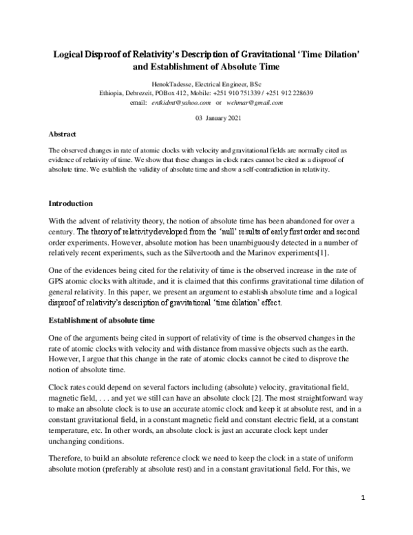 (PDF) Logical Disproof of Relativity’s Description of Gravitational ...