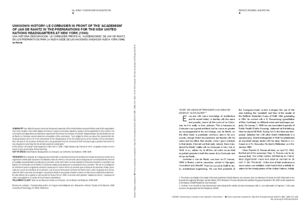 (PDF) UNKNOWN HISTORY: LE CORBUSIER IN FRONT OF THE ‘ACADEMISM’ OF JAN ...