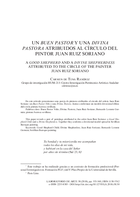 (PDF) Un Buen Pastor y una Divina Pastora atribuidos al círculo del ...