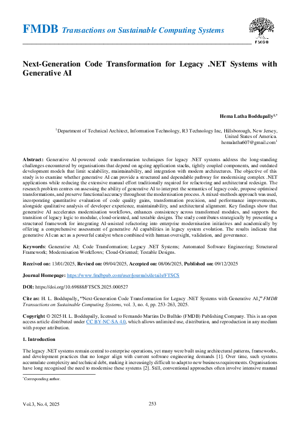 (PDF) Next-Generation Code Transformation for Legacy .NET Systems with ...