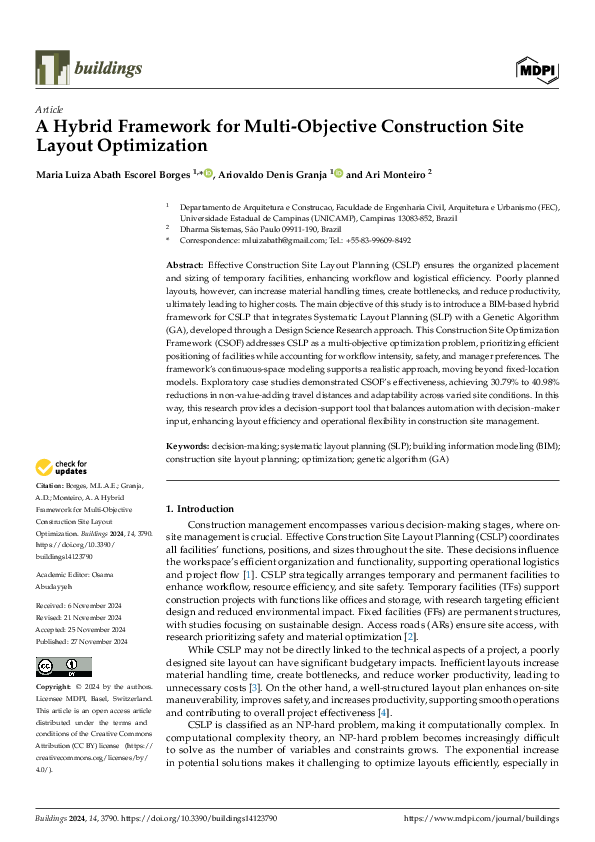 (PDF) A Hybrid Framework for Multi-Objective Construction Site Layout ...