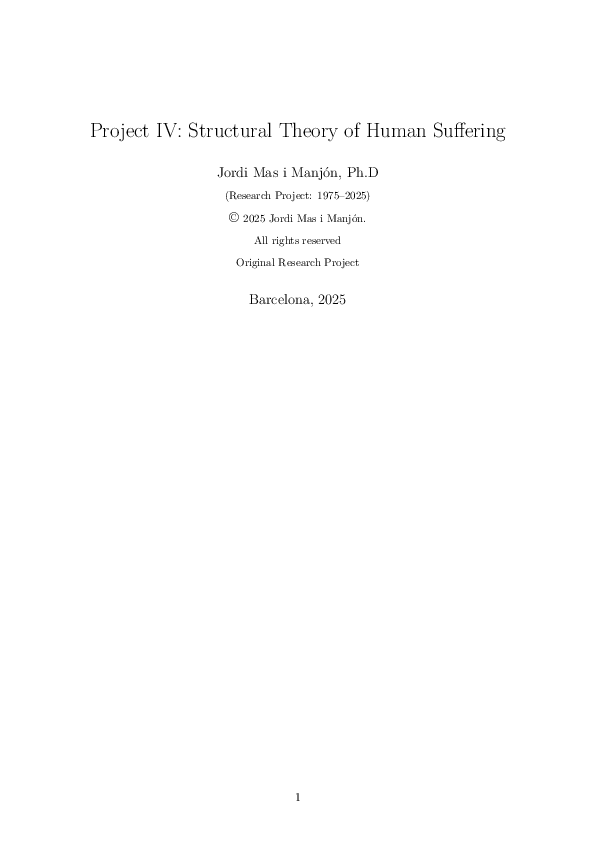 (PDF) Project IV Corpus (1975-2026): Structural Theory of Human Suffering