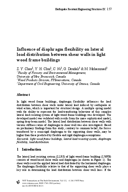 (PDF) Influence of diaphragm flexibility on lateral load distribution ...