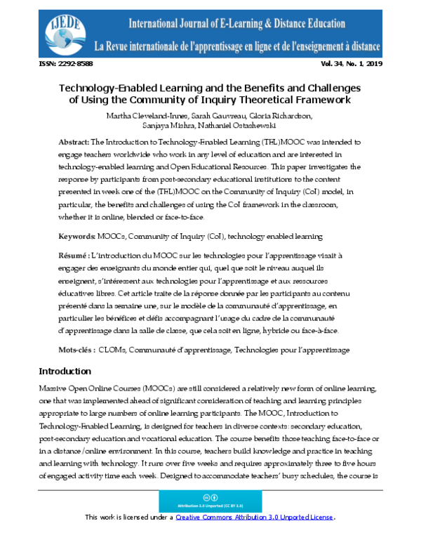 (PDF) Technology-Enabled Learning and the Benefits and Challenges of ...