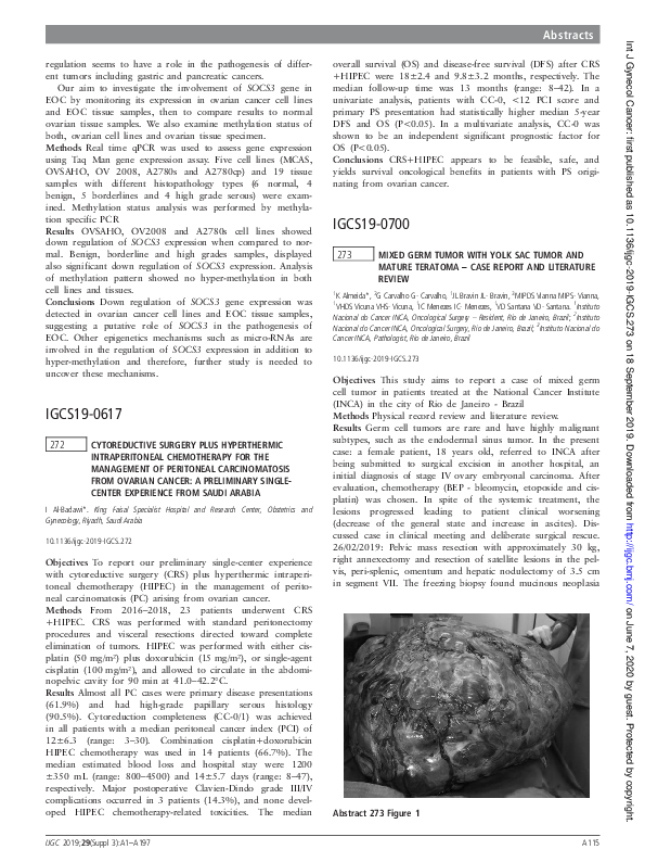 (PDF) 273 Mixed germ tumor with yolk SAC tumor and mature teratoma ...