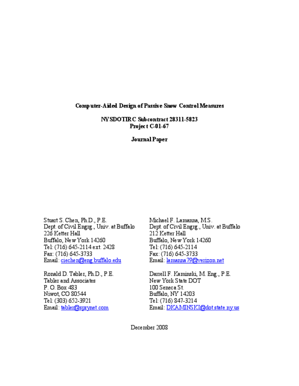 (PDF) Computer-Aided Design of Passive Snow Control Measures
