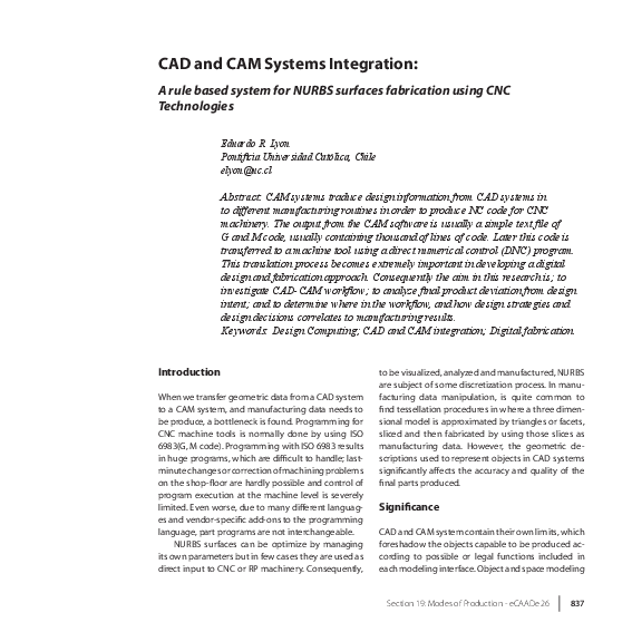 (PDF) CAD and CAM Systems Integration