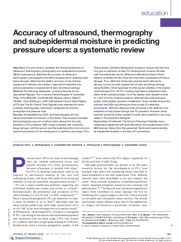 (PDF) Accuracy of ultrasound, thermography and subepidermal moisture in ...