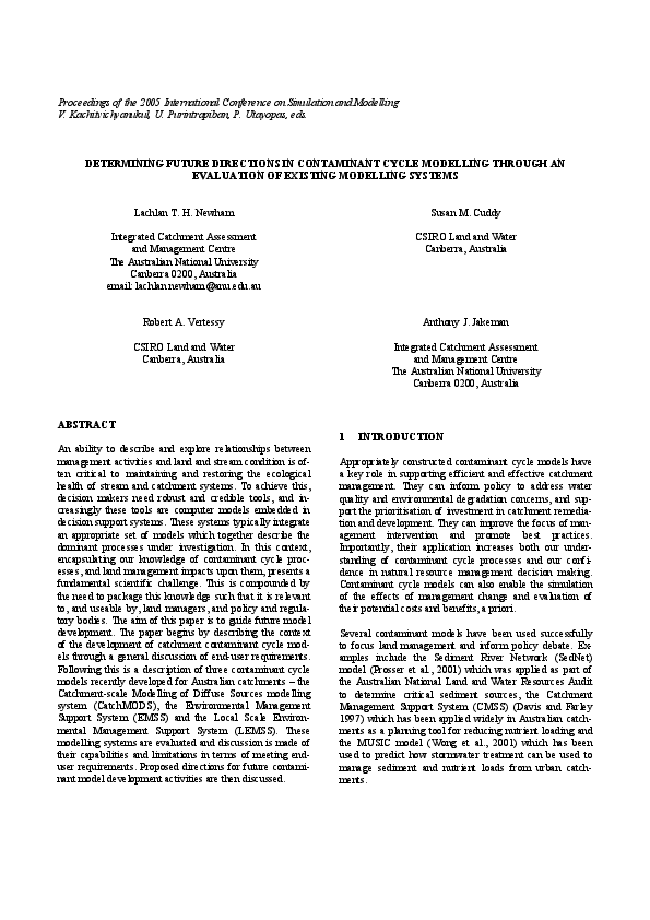 (PDF) Determining future directions in containment cycle modelling ...