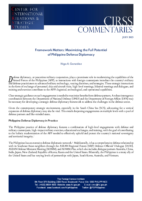 (PDF) Framework Matters: Maximizing the Full Potential of Philippine ...