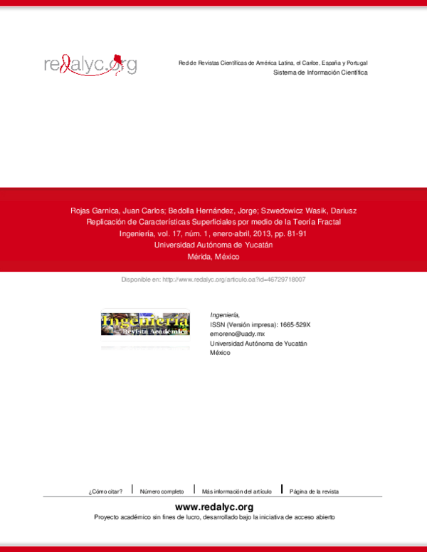 (PDF) Replicación de Características Superficiales por medio de la ...