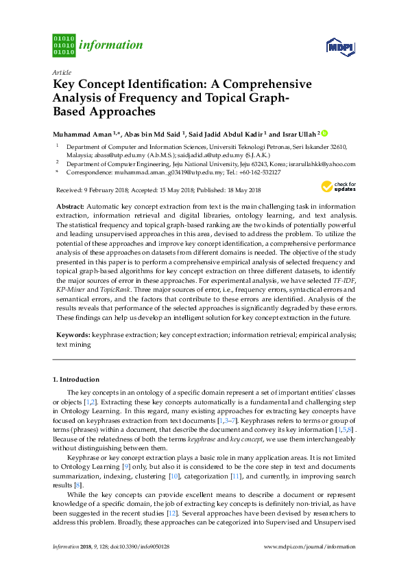 (PDF) Key Concept Identification: A Comprehensive Analysis of Frequency ...