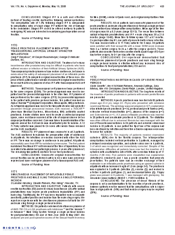 (PDF) Penile Prosthesis Placement in Men After Transcorporal Artificial ...
