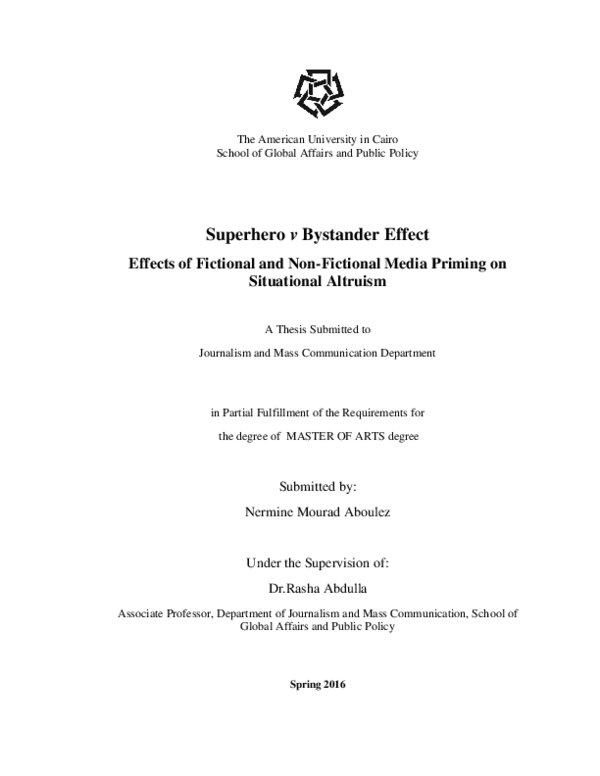 (PDF) Superhero v bystander effect: Effects of fictional and non ...