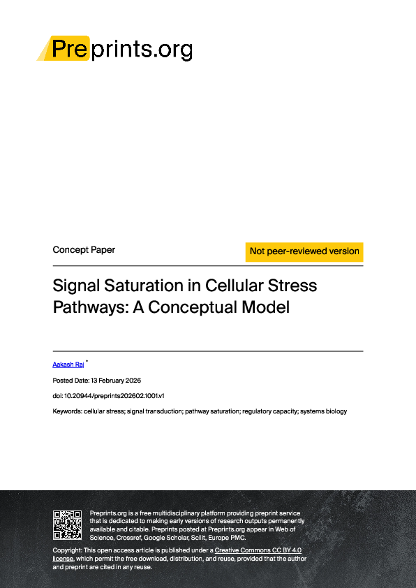 (PDF) Signal Saturation in Cellular Stress Pathways: A Conceptual Model