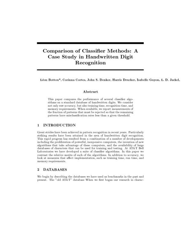 (PDF) Comparison of classifier methods: a case study in handwritten ...