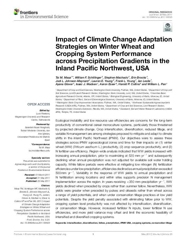 (PDF) Impact of Climate Change Adaptation Strategies on Winter Wheat ...