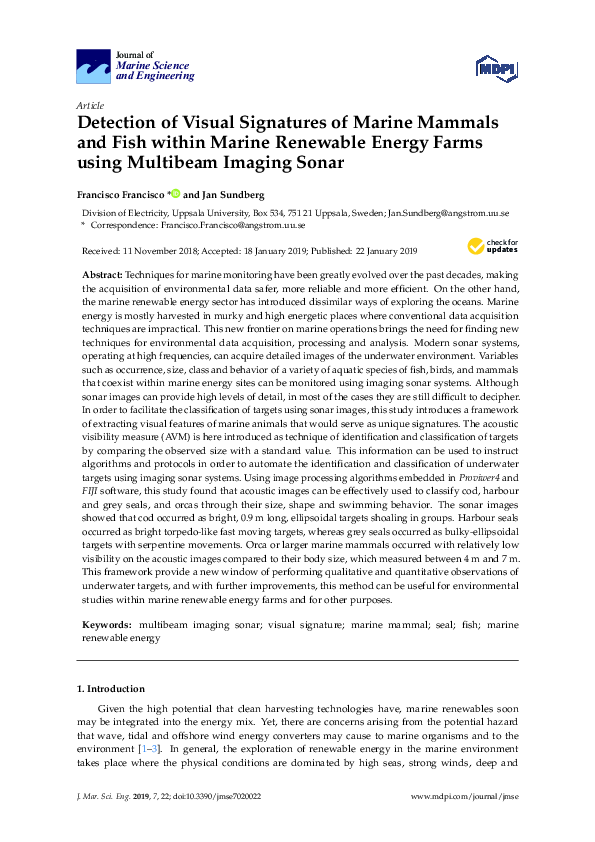(PDF) Detection of Visual Signatures of Marine Mammals and Fish within ...