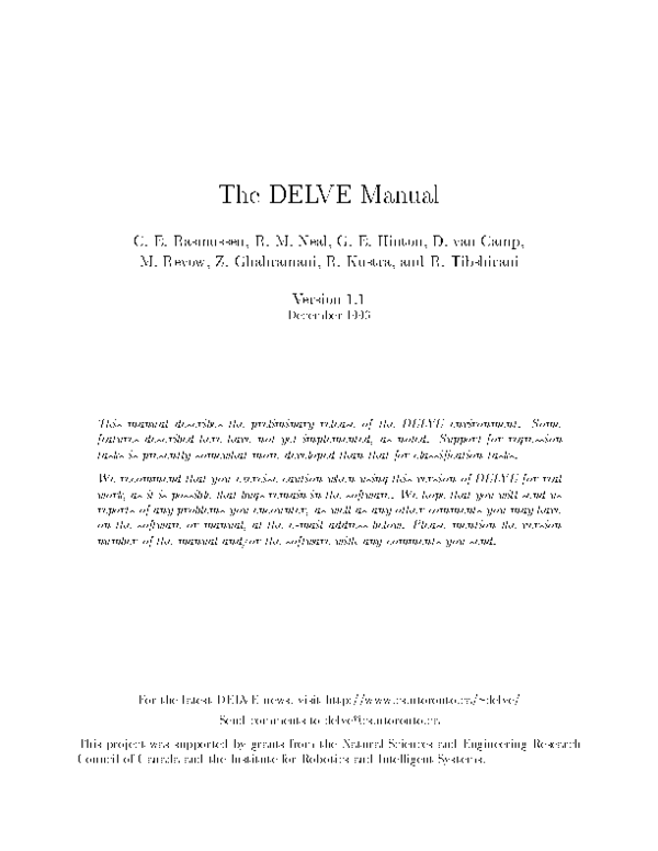 (PDF) The delve manual