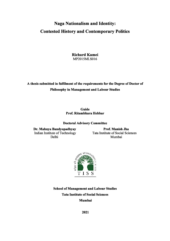 (PDF) Naga Nationalism and Identity: Contested History and Contemporary ...
