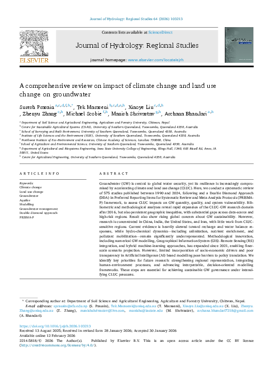 (PDF) A comprehensive review on impact of climate change and land use ...